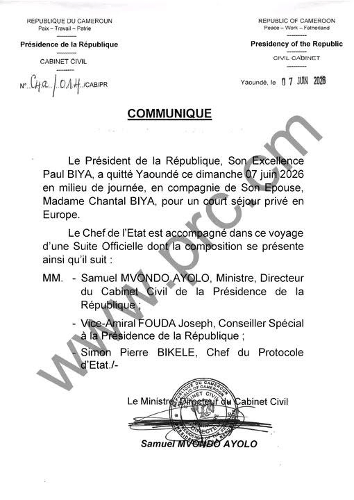 Urgent : Paul et Chantal Biya à Génève